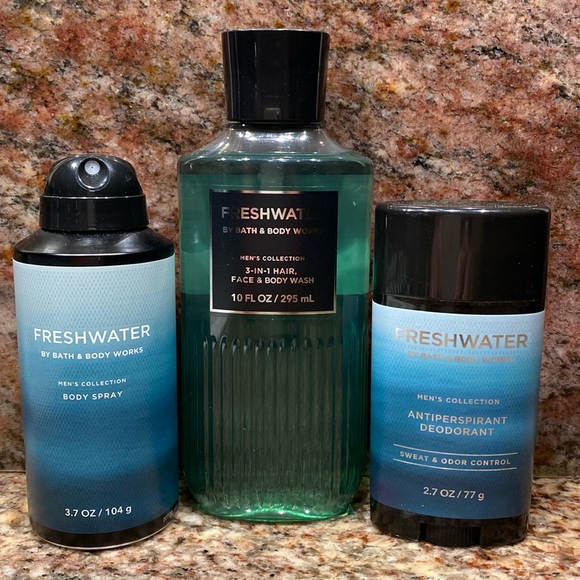 Bath & Body Works | Grooming | 3pc Set Freshwater By Bbw Mens Body ...